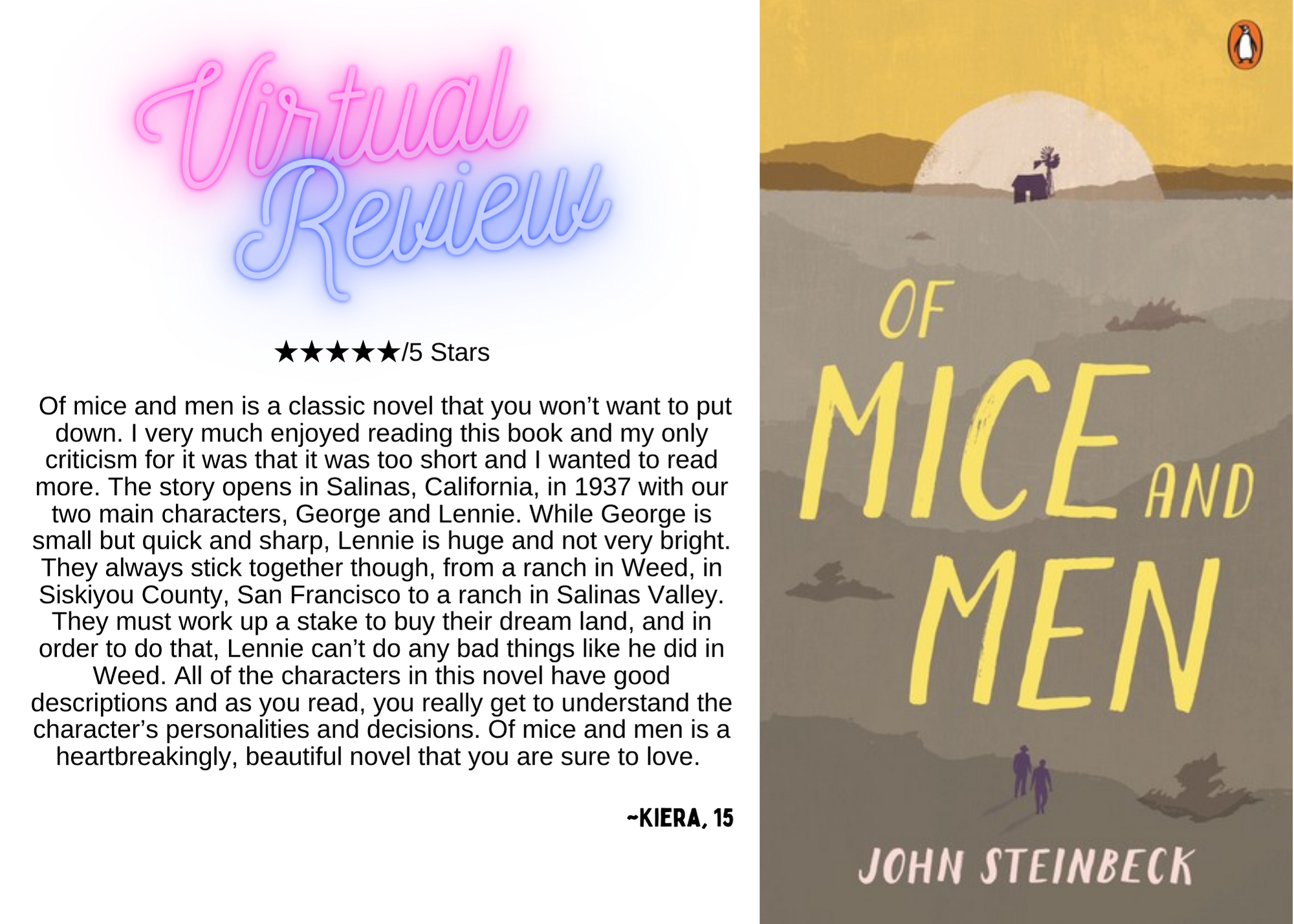Virtual Review — Of Mice and Men – Stirling-Rawdon Public Library